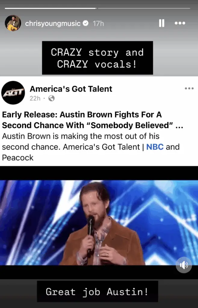 Chris Young Praises Austin Brown After 'AGT' Audition: 'CRAZY Vocals'